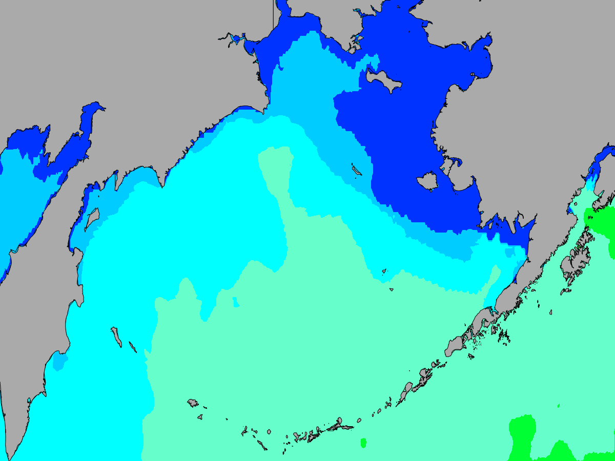 Bering Sea Sea Temperature and Map