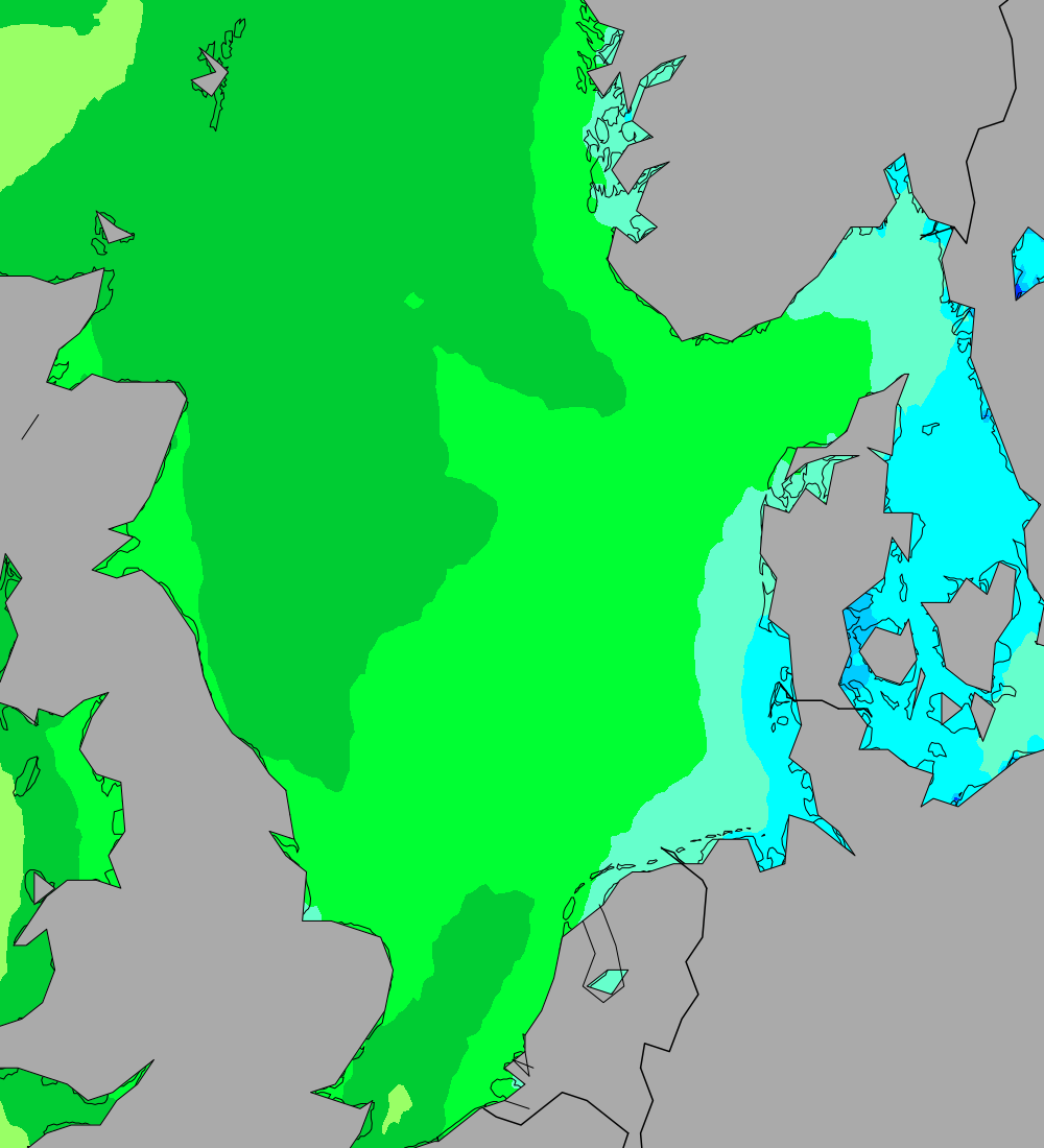 North Sea Sea Temperature and Map